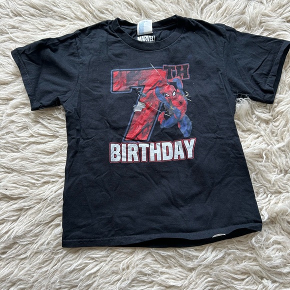 Marvel | Shirts & Tops | Kids 7th Birthday Spider Man Shirt Size Small ...